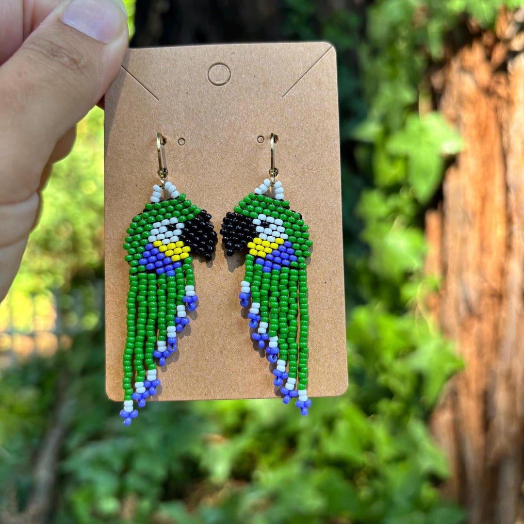 Aretes De Perico Verde// Green Parrot Earrings - Etsy
