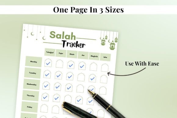 2025 Salah Weekly Tracker Printable Planner Green PDF A4 A5 Journal ...