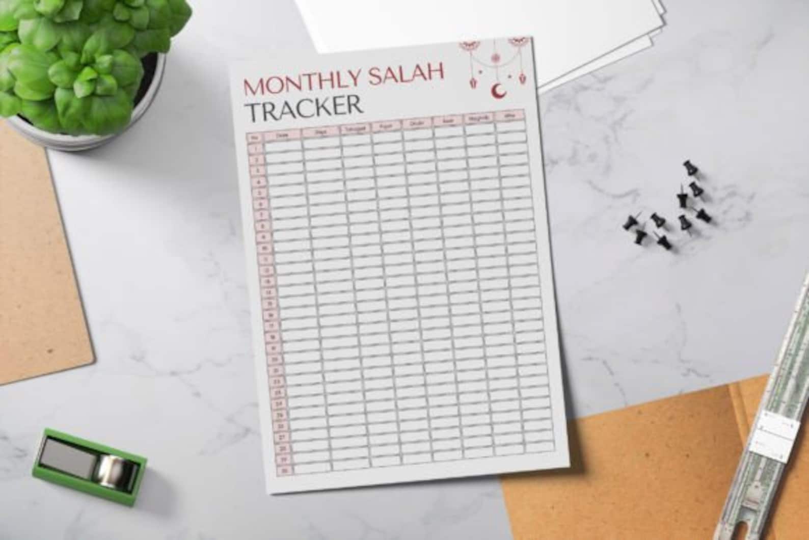 2025 Salah Monthly Tracker Printable Planner PDF A4 A5 Journal Muslim ...