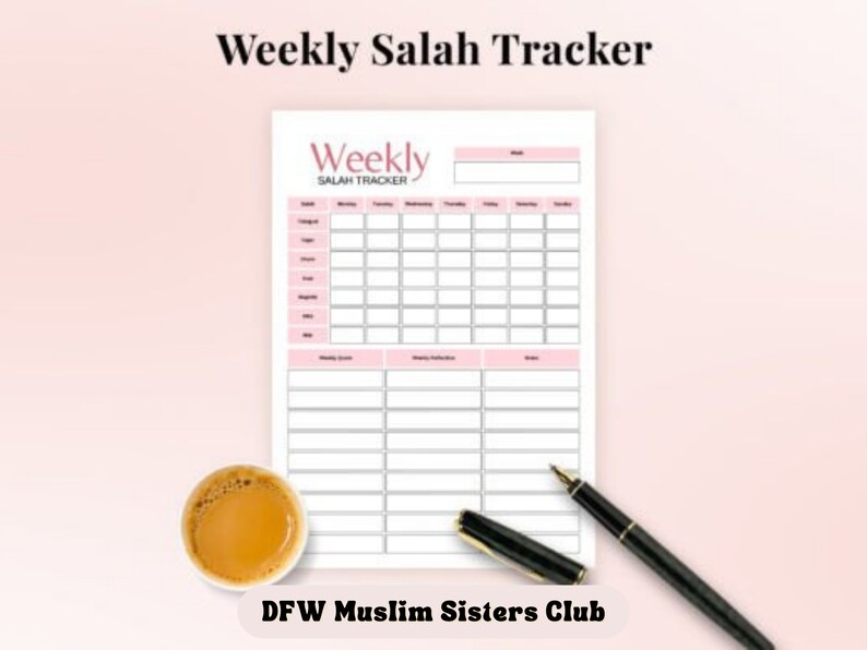 2025 Salah Prayer Weekly Tracker Printable Planner PDF A4 A5 Journal ...