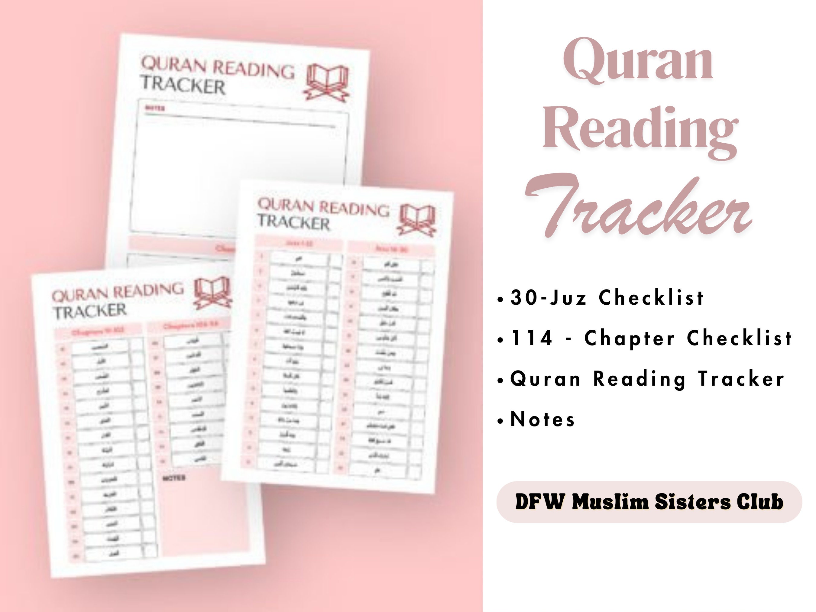 2025 Quran Reading Tracker Printable Planner PDF A4 A5 Journal Muslim ...