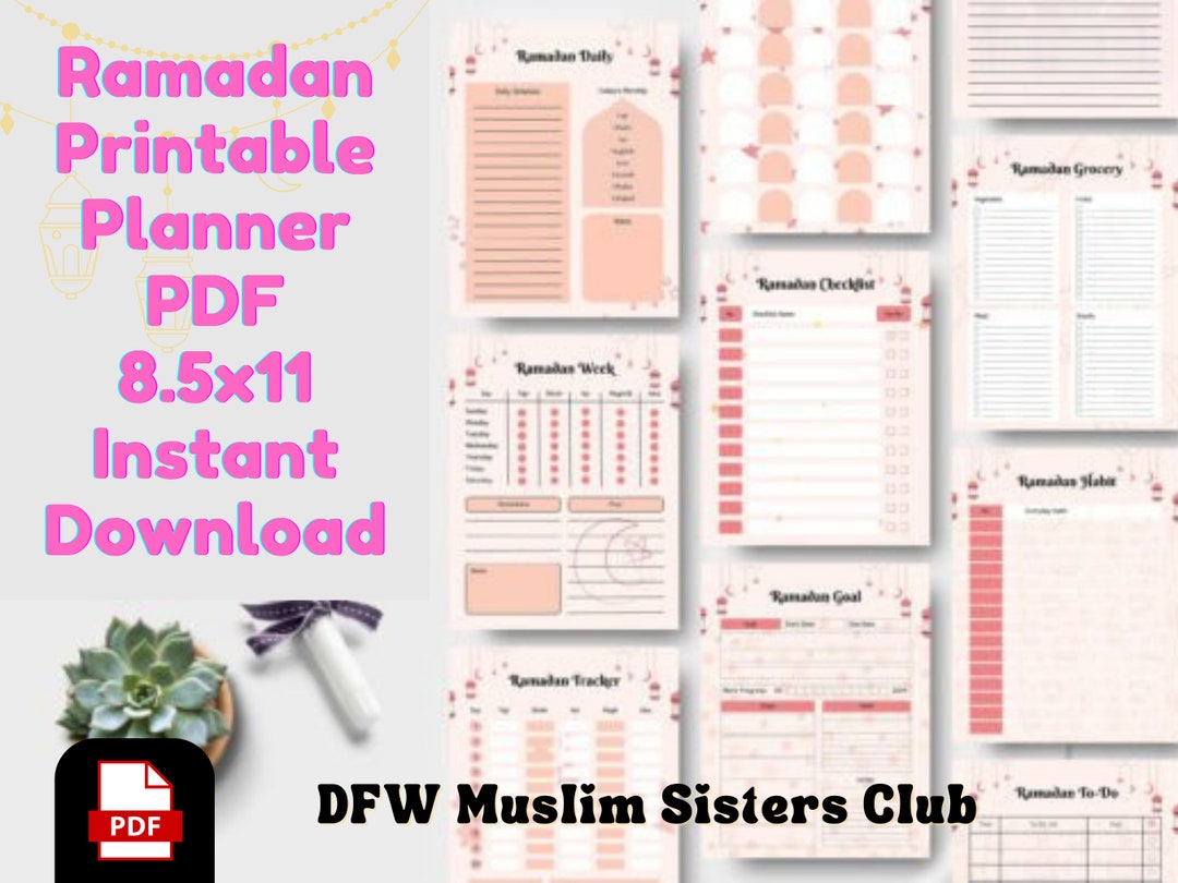 2025 Ramadan Printable Planner PDF Journal Tracker Muslim Daily Planner ...