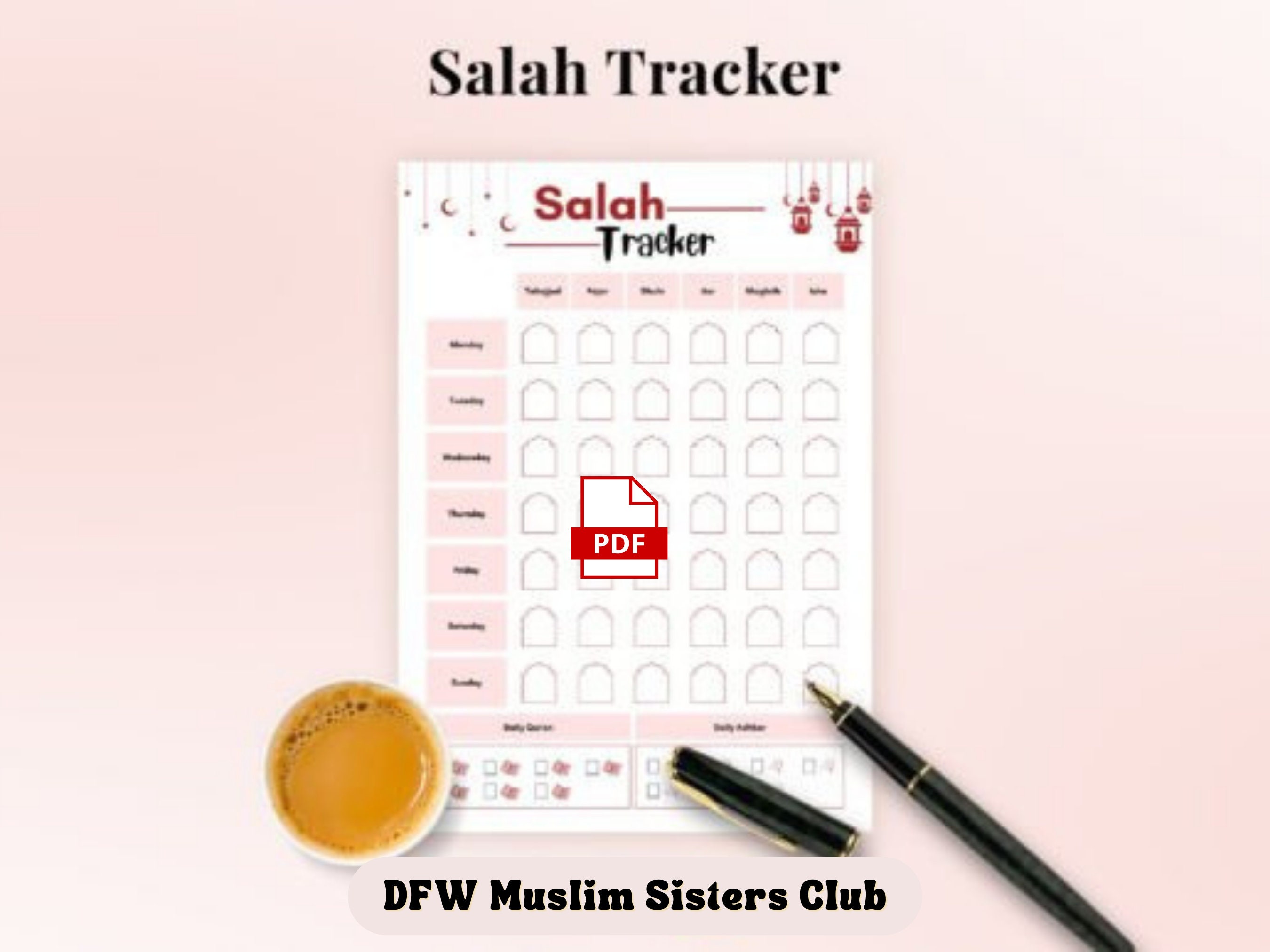 2024 Salah Weekly Tracker Printable Planner PDF A4 A5 Journal Muslim ...