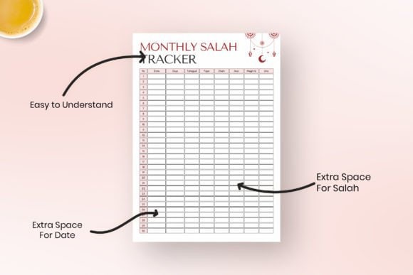 2025 Salah Monthly Tracker Printable Planner PDF A4 A5 Journal Muslim ...