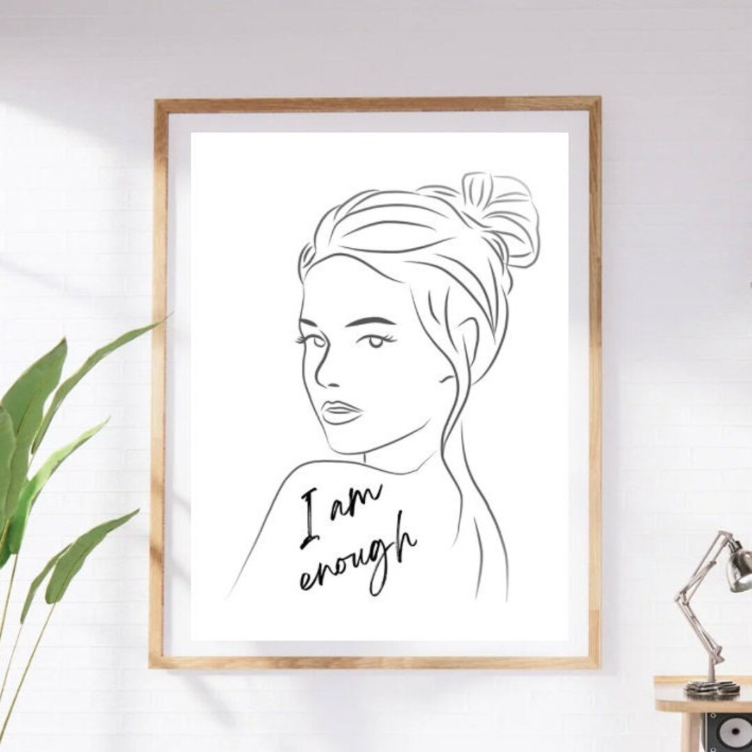 I Am Enough Printable: Empowering Wall Art for Self Care & Feminist ...