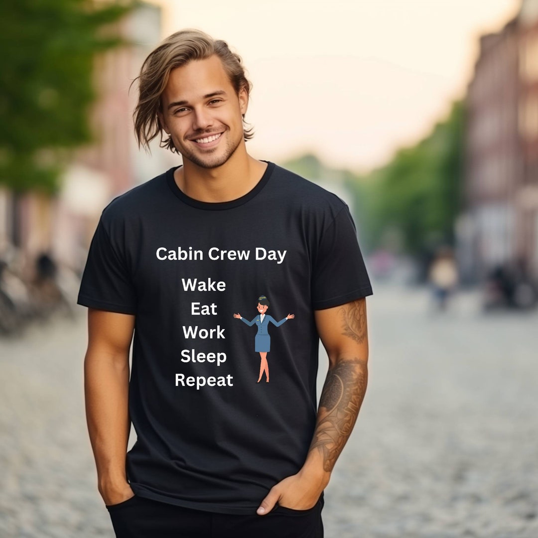 Cabin Crew Tshirt, Fabulous World of Flight Attendants, Eat Sleep ...