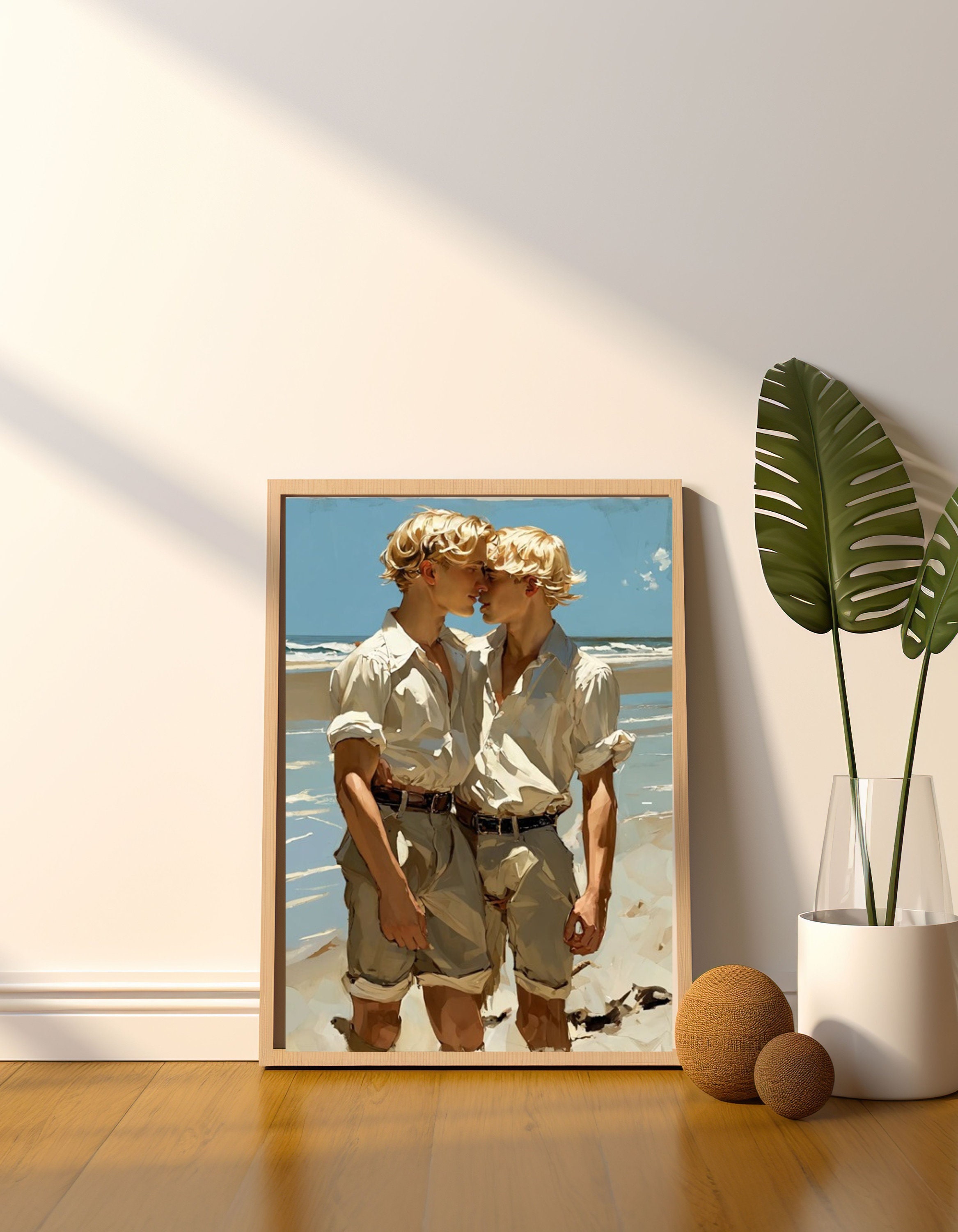 Gay Art, Young Love, Gay Print, Gay Wall Art, Gay Gifts, LGBTQ Wall ...