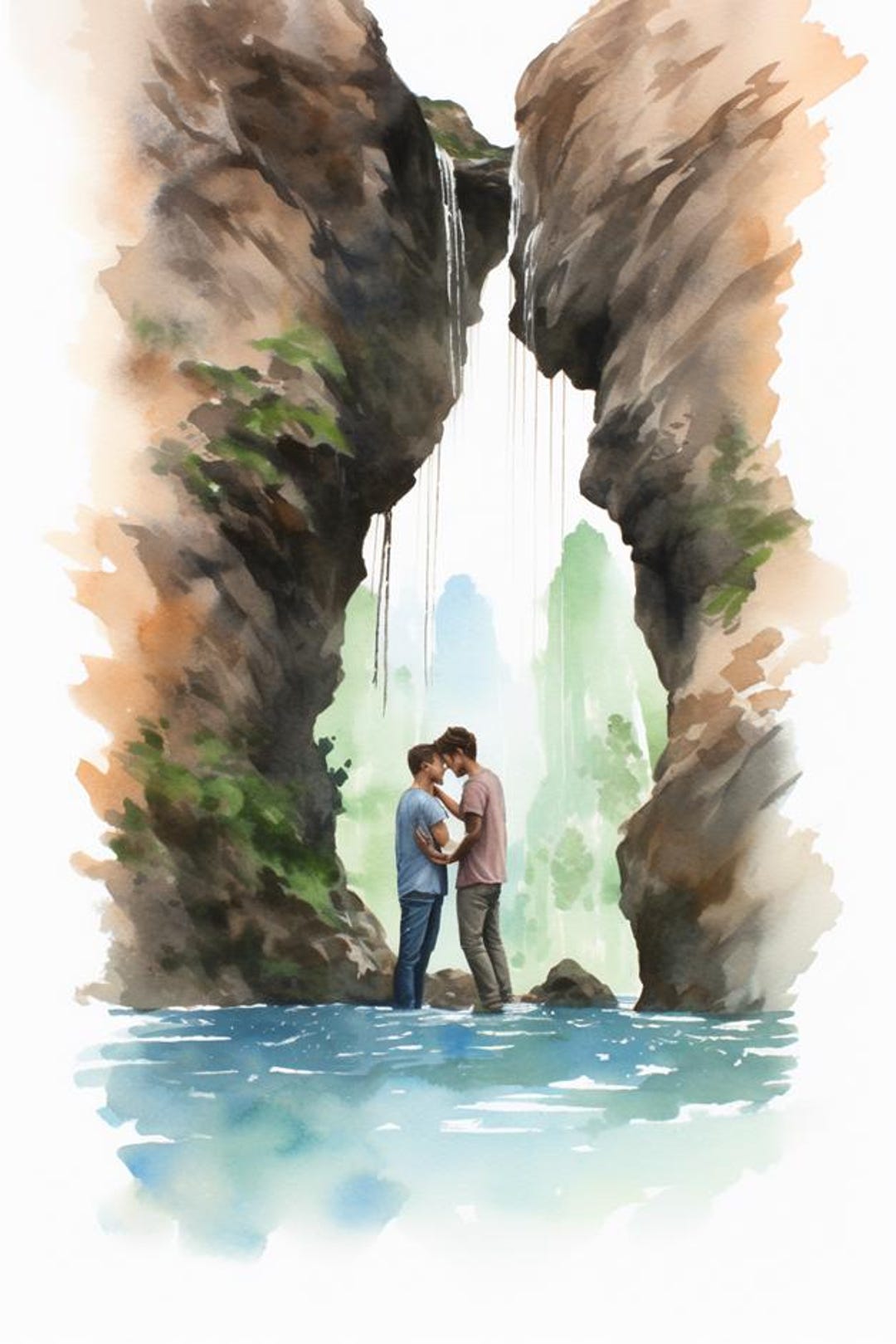 Gay Lovers Cavan Boho Framed Prints, Gay Art, Satin Posters, Gay Lovers ...