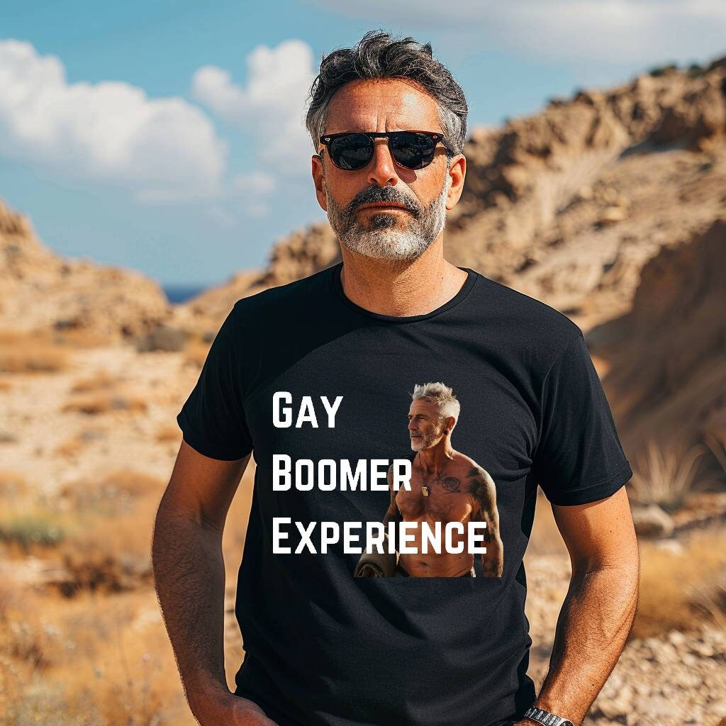 Gay Tshirt, Gay Boomer Experience, Mens Cotton Tee, Gifts for Gay Men ...