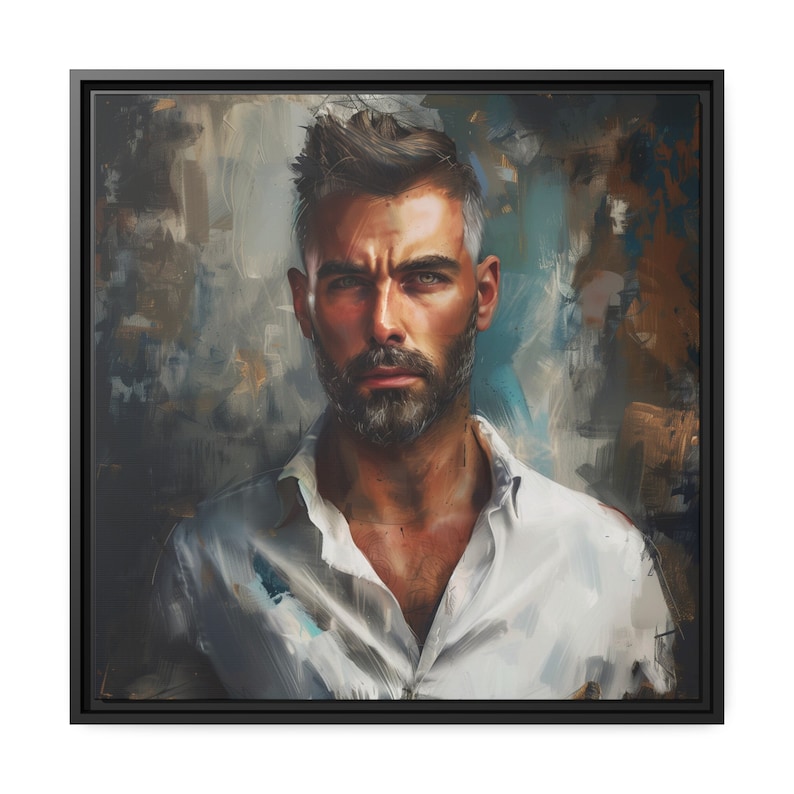 Gay Art, Intense Male Portrait 1, Gay Print Framed, Home Decor Wall Art ...