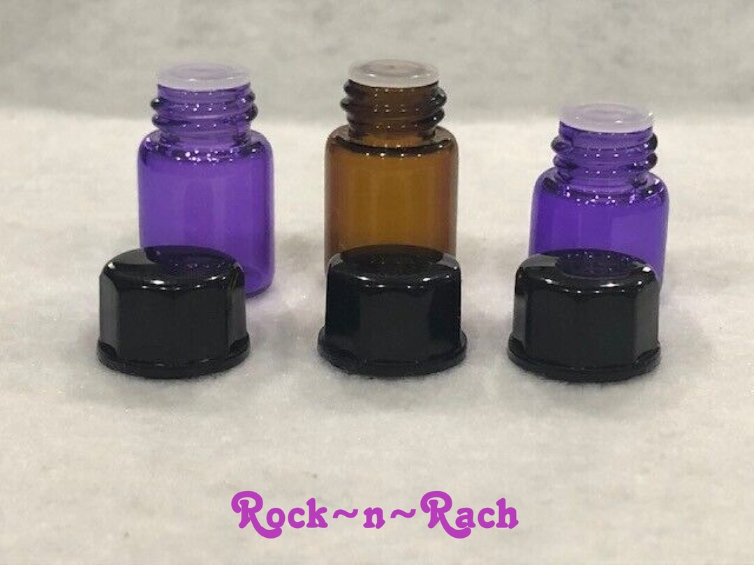 Essential Oil - Small Sample Glass Vials in Amber 2 Ml - Purple 1 Ml&2 ...
