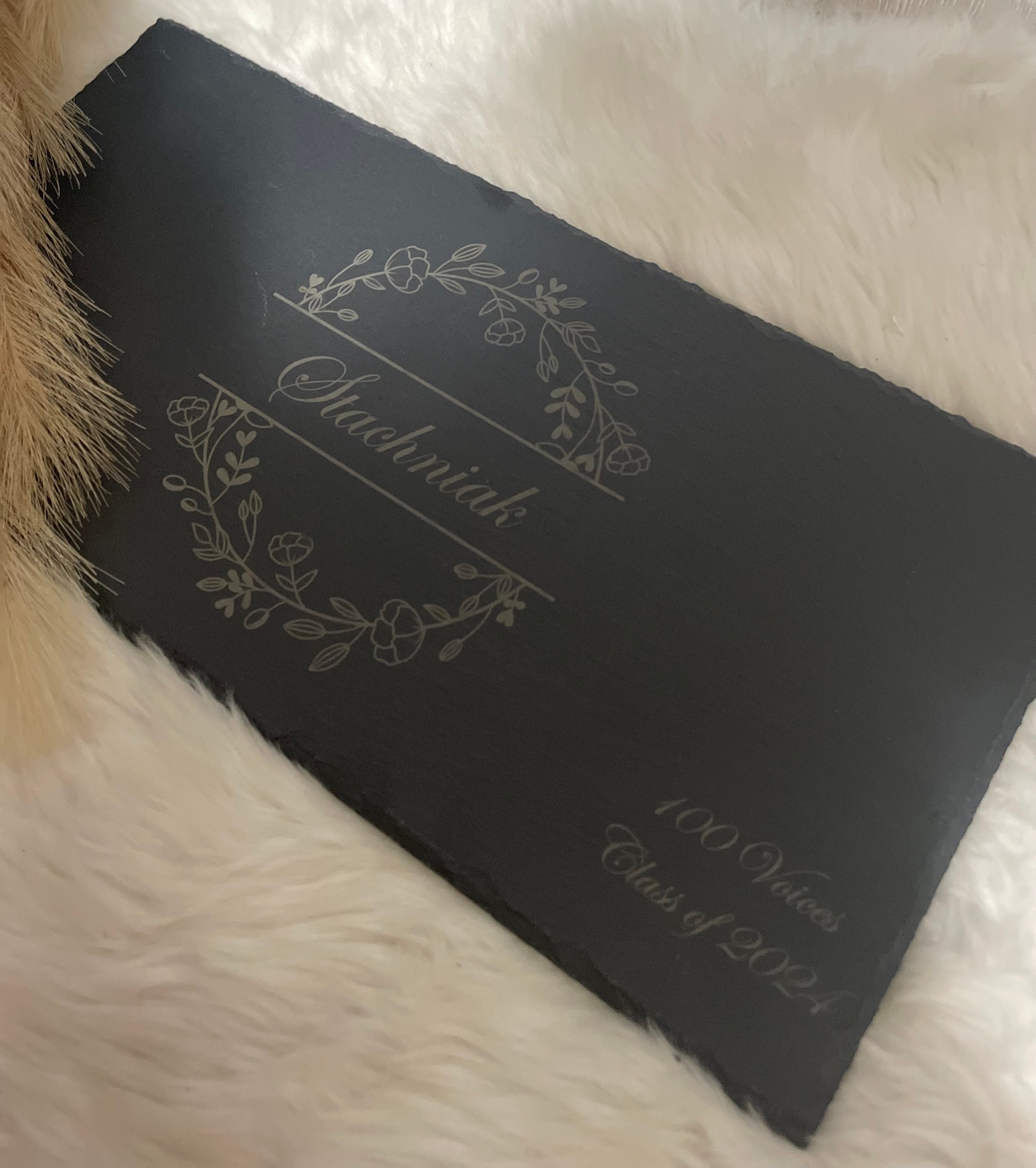 Customized Slate Serving Tray for Teachers. Engraved Cheese Board for ...