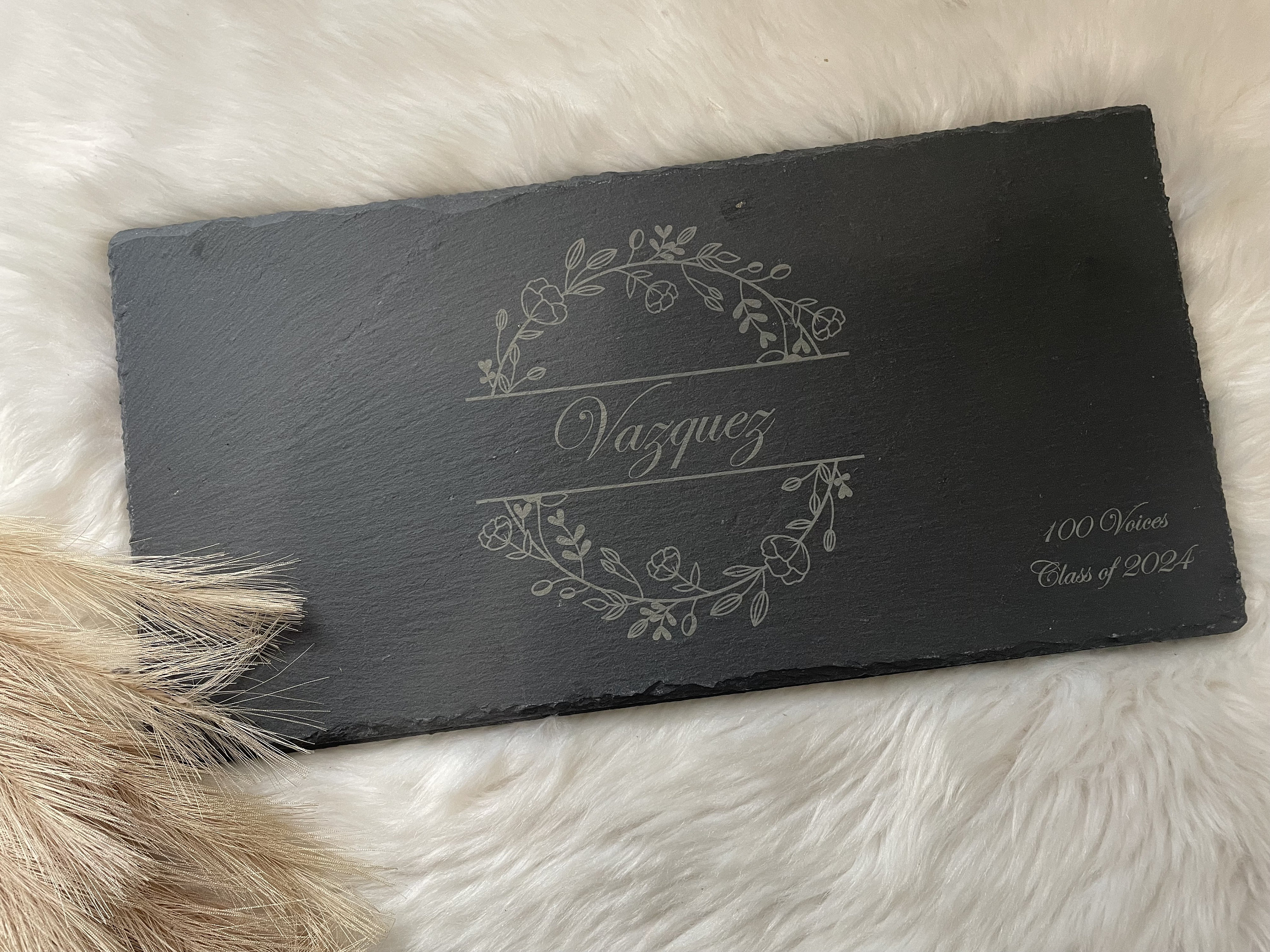 Customized Slate Serving Tray for Teachers. Engraved Cheese Board for ...