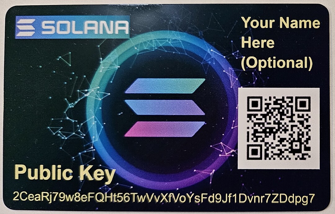 Custom Solana Coin SOL Cold Storage Wallet, Crypto, Credit Card Size ...