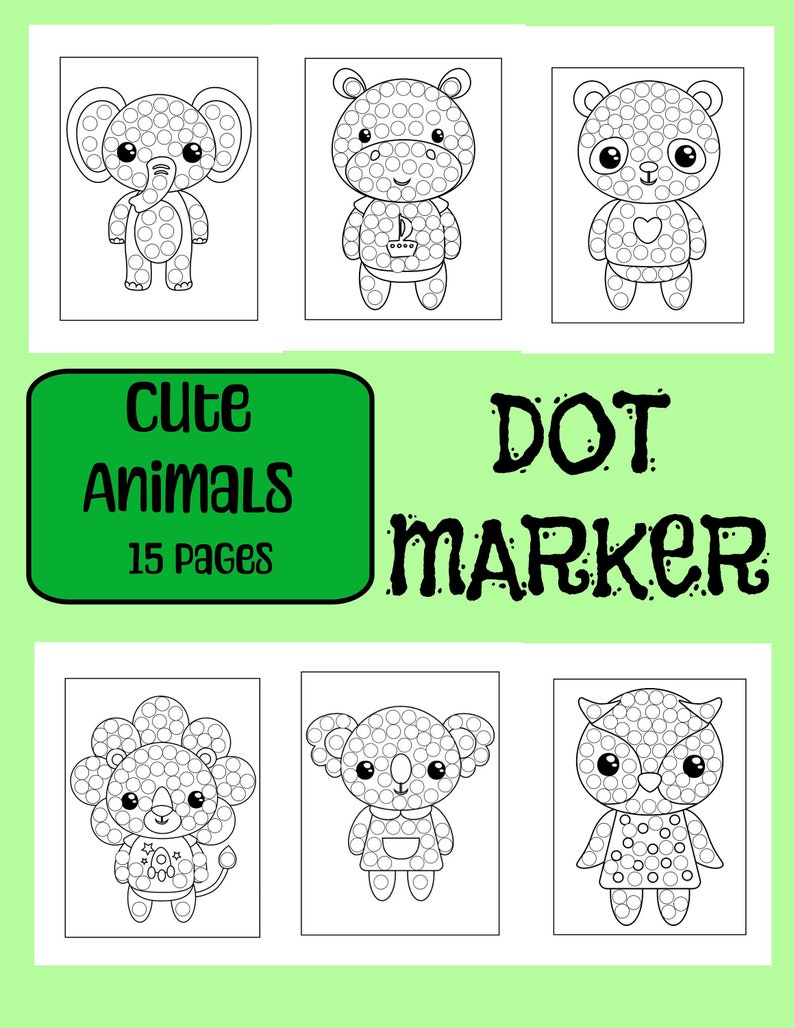 Dot Marker Printable, Dot Marker Animals, Do a Dot Activity, Homeschool ...