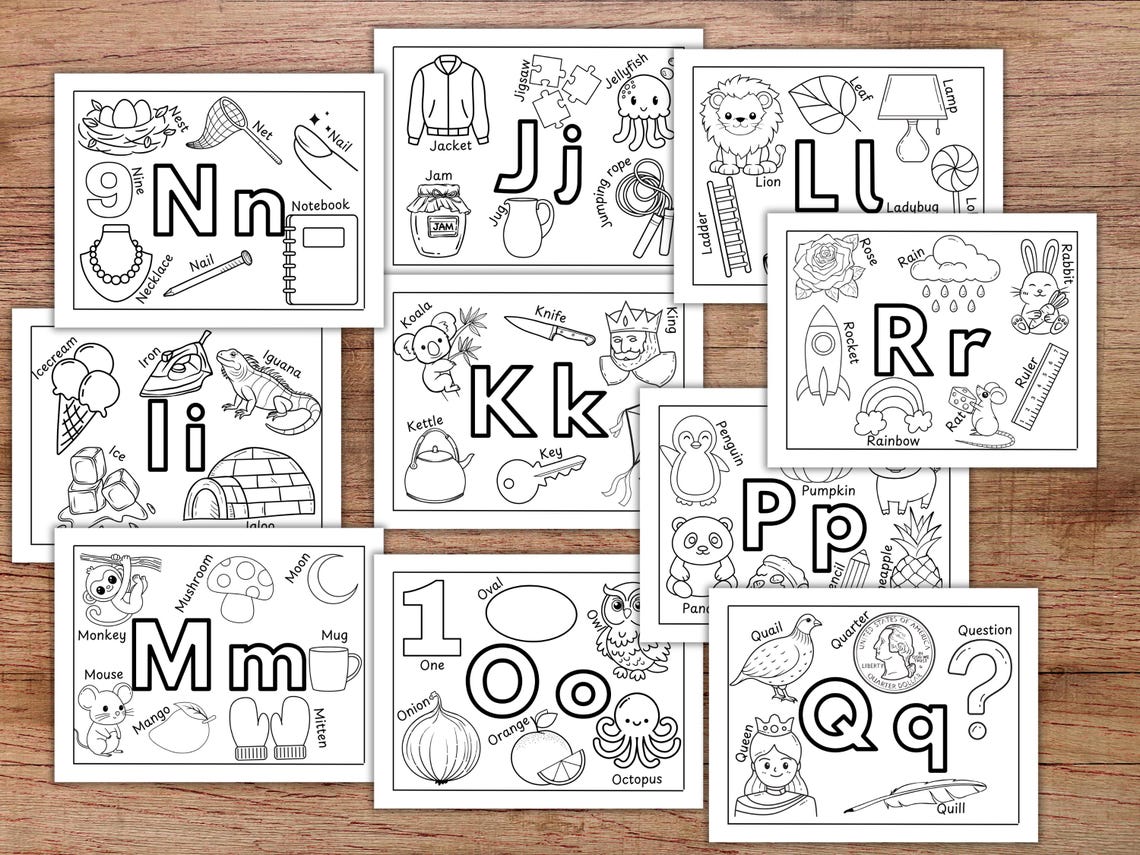 Alphabet Coloring Pages, Homeschool Printable, Preschool Activity, Kids ...