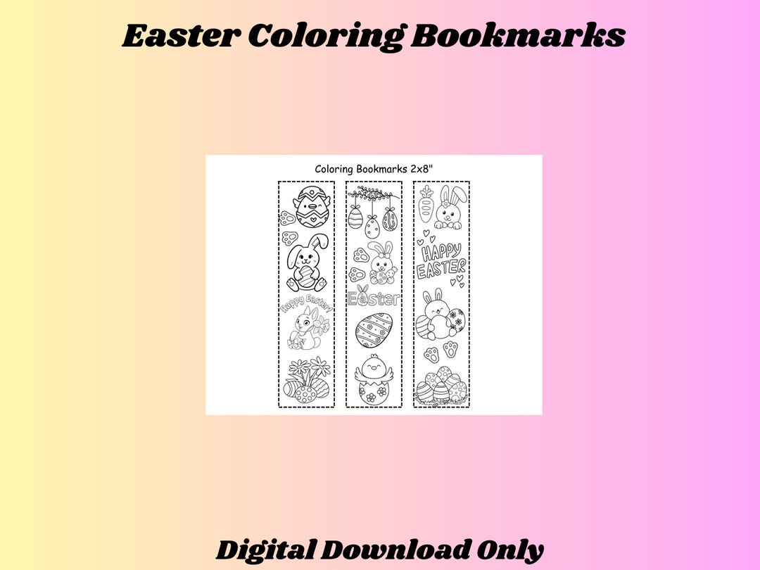 Printable Easter Coloring Bookmarks, Color Your Own Bookmarks ...
