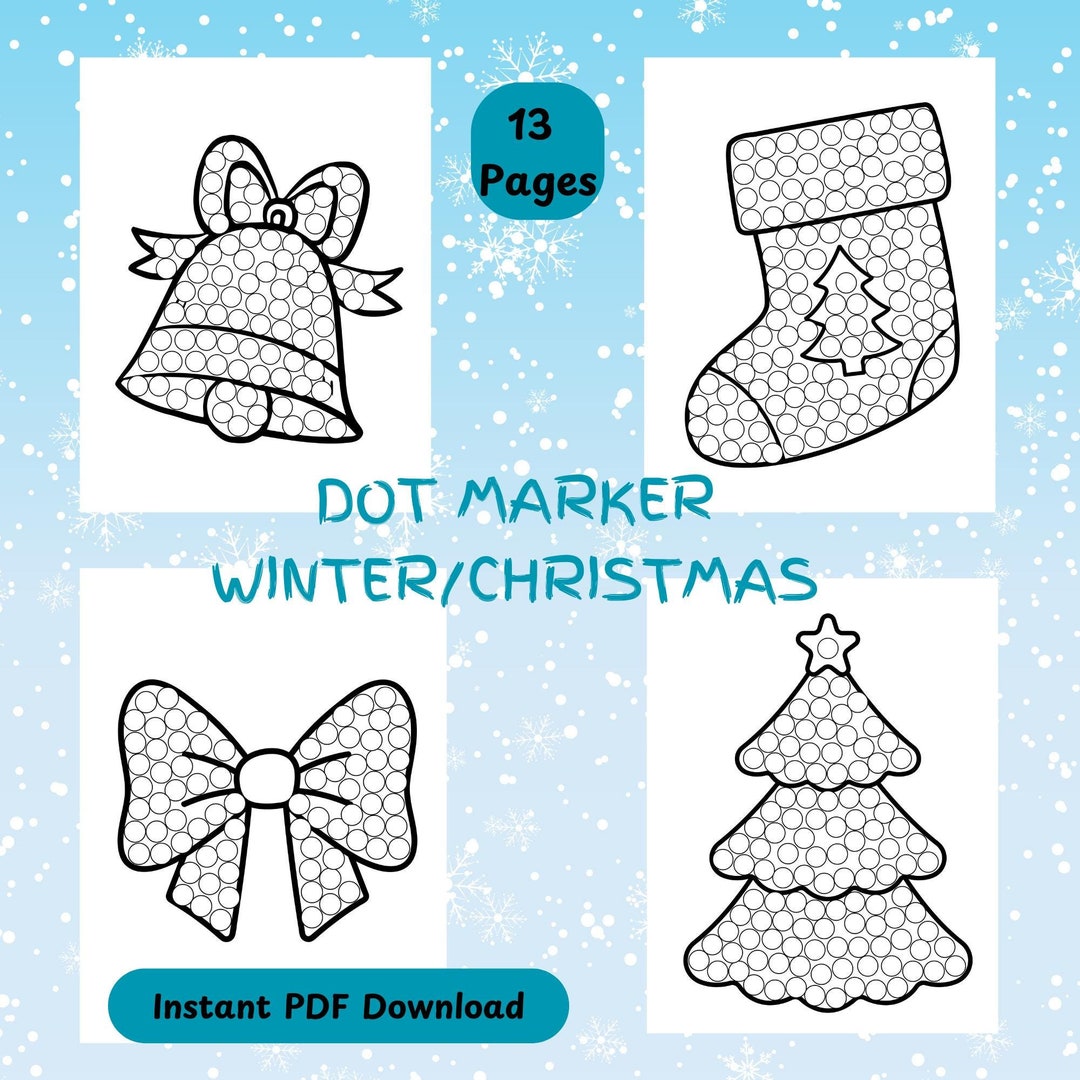 Dot Marker Printable, Dot Marker Winter, Dot Marker Christmas, Do a Dot ...