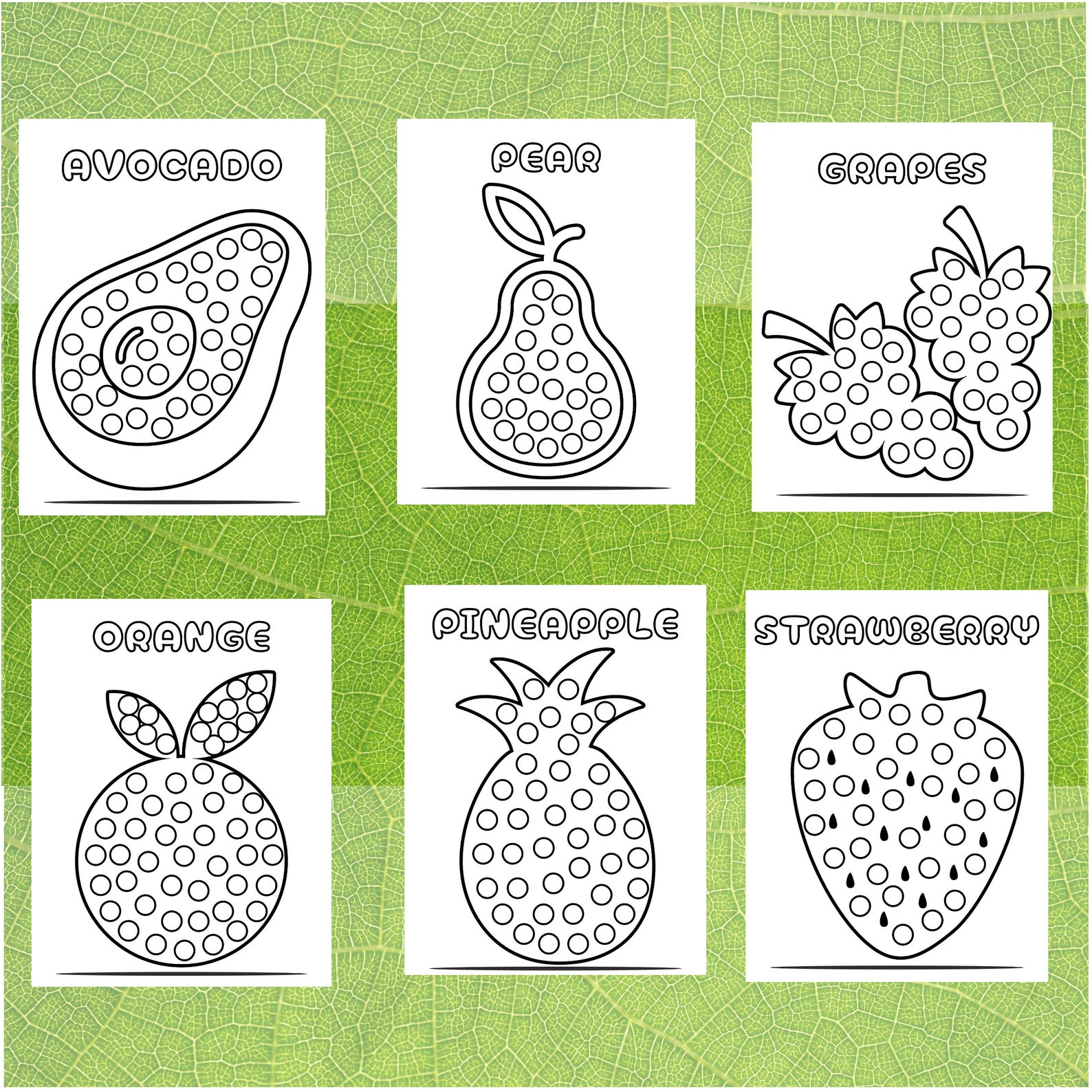Dot Marker Printable, Dot Marker Fruits, Dot Marker Vegetables, Do a ...