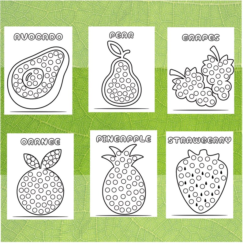 Dot Marker Printable, Dot Marker Fruits, Dot Marker Vegetables, Do a ...