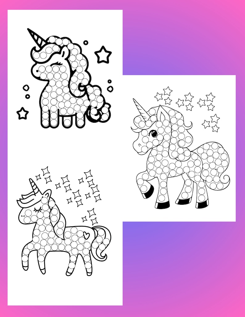 Dot Marker Printable, Dot Marker Unicorn, Do a Dot Activity, Homeschool ...