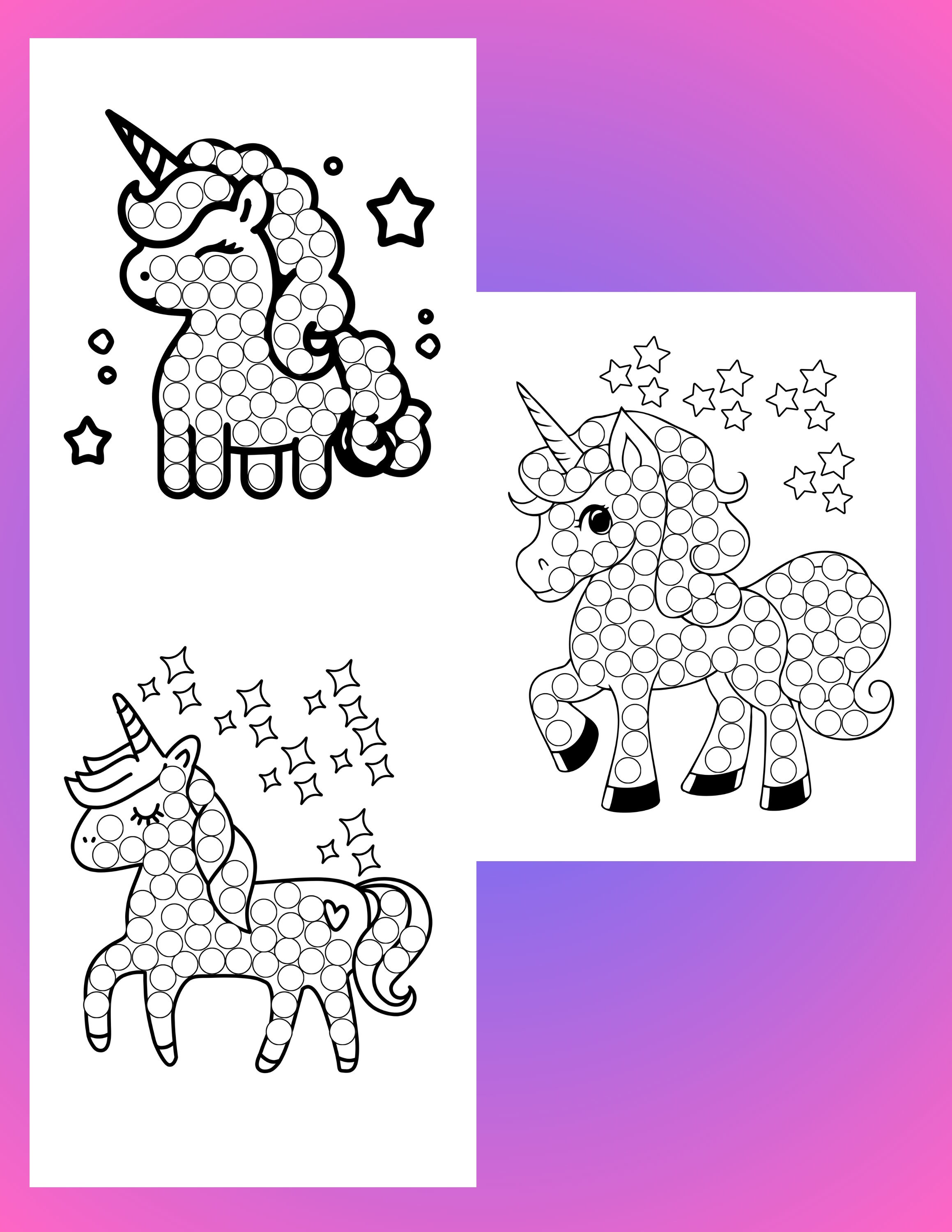 Dot Marker Printable, Dot Marker Unicorn, Do a Dot Activity, Homeschool ...
