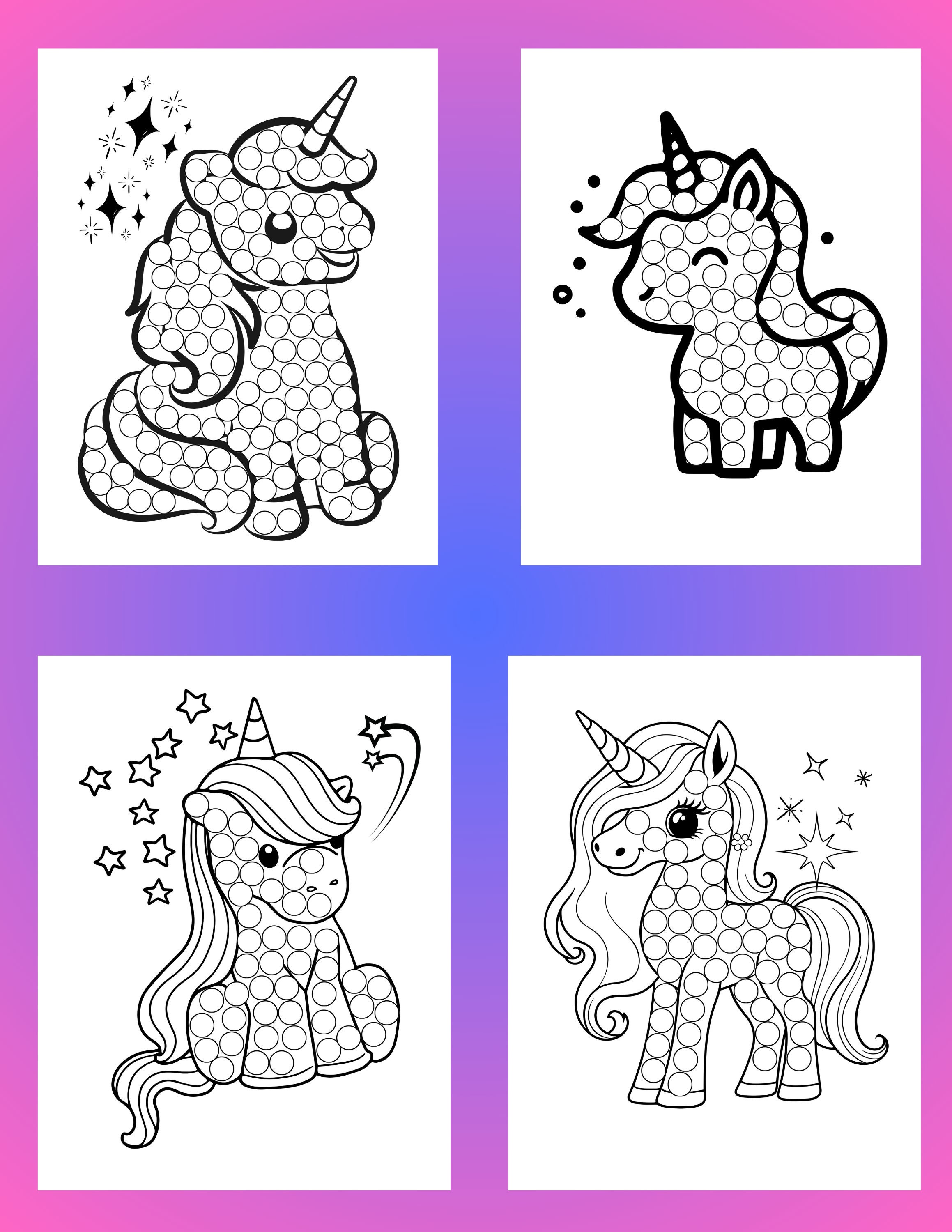 Dot Marker Printable, Dot Marker Unicorn, Do a Dot Activity, Homeschool ...