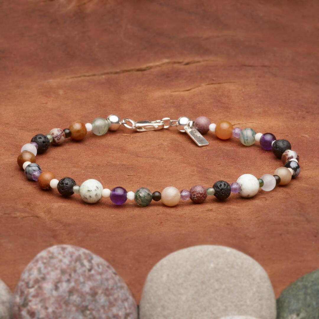 Yellowstone National Park Handmade Stone Simple Lines Bracelet - Small ...