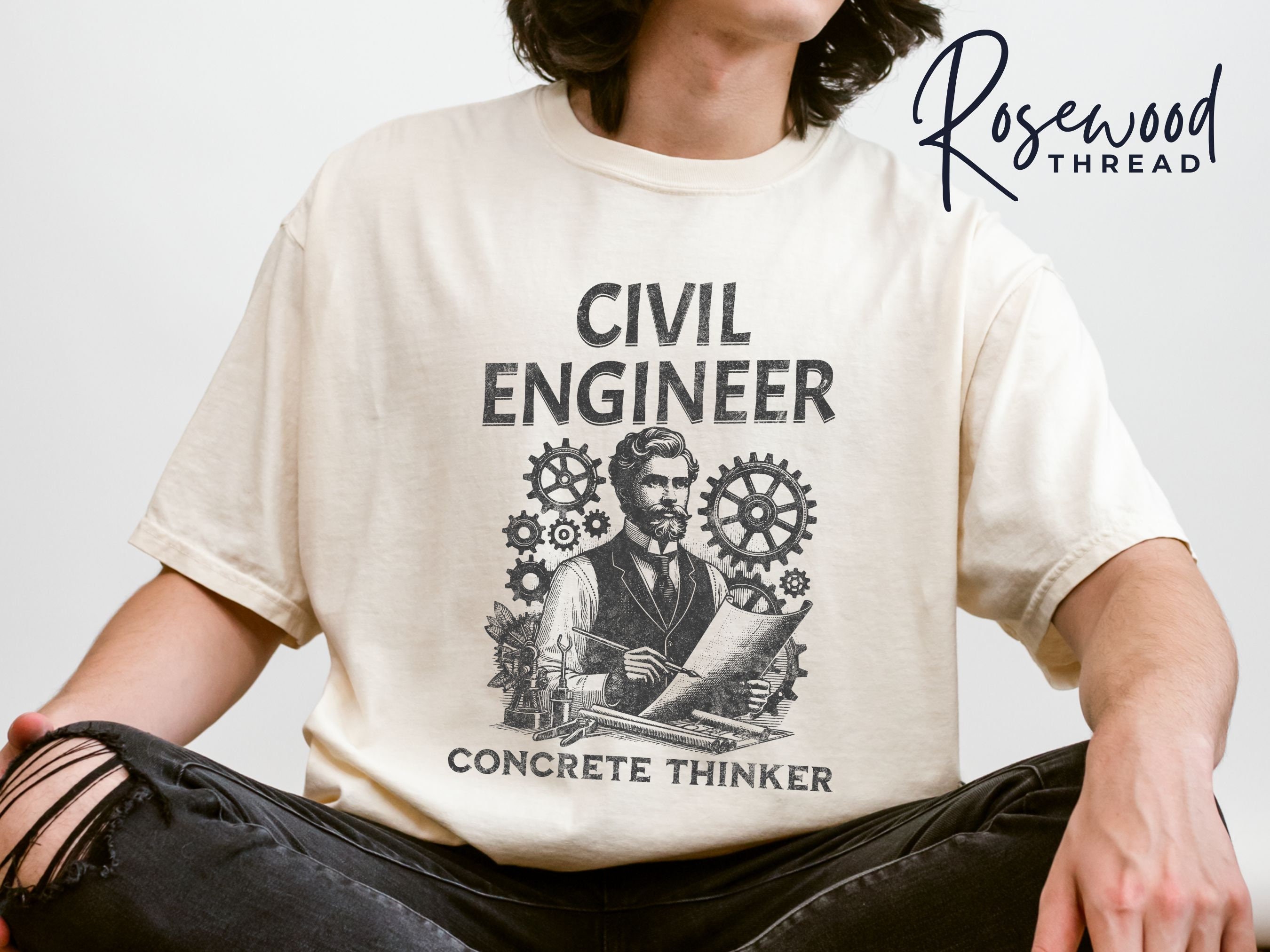 Funny Civil Engineer T-shirt Engineers Concrete Thinker T-shirt Gifts ...