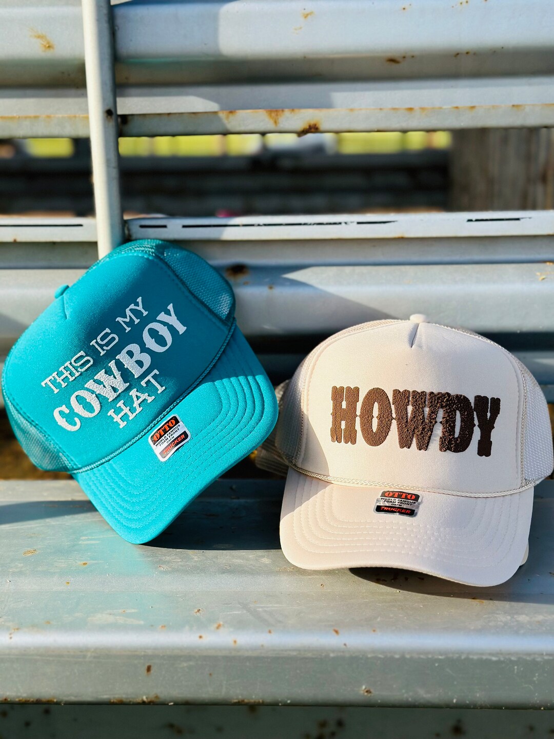 Tan Howdy Trucker Hat, Puff Vinyl Trucker Hat, Western Hat, Western ...