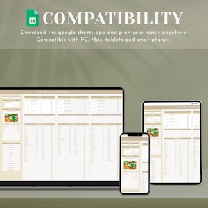 Weekly Meal Planner Google Sheets Grocery List Template Diet Menu Meal ...