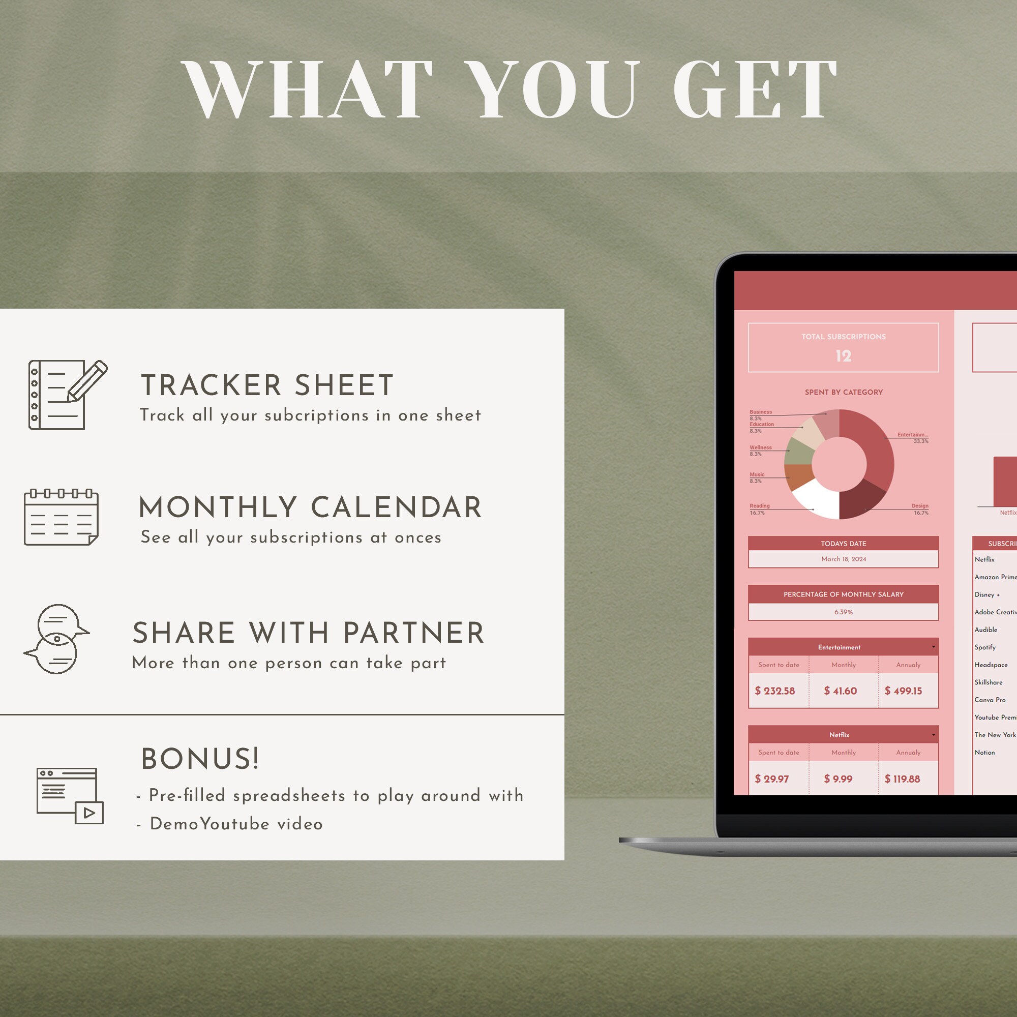 Monthly Subscription Tracker Google Sheets Membership Management ...