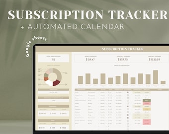Monthly Subscription Tracker Google Sheets Membership Management Calendar Expense Tracker ...