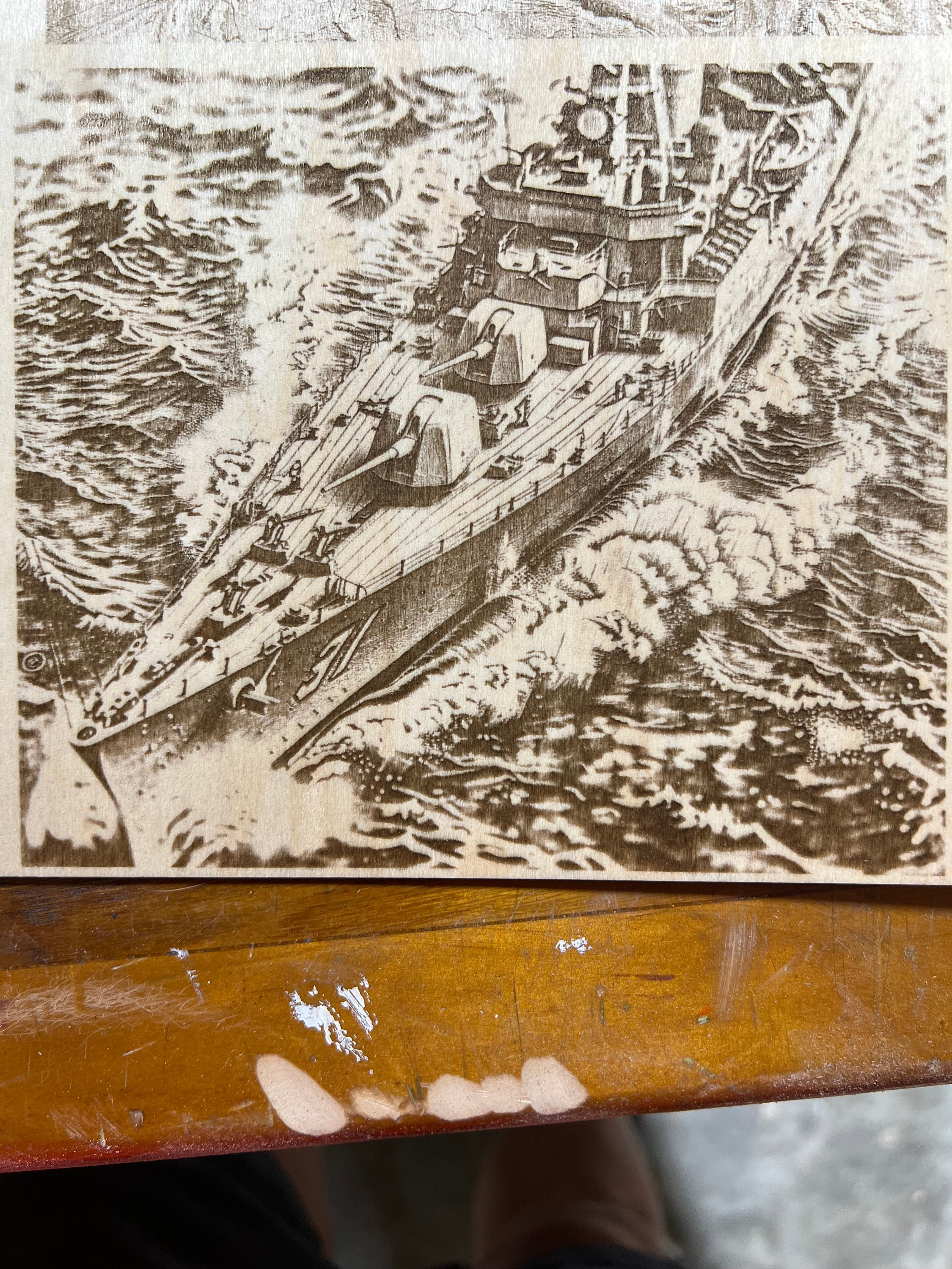 Xtool S1 Ready File, 3D Design, Digital File, Warship, Battleship, Navy ...