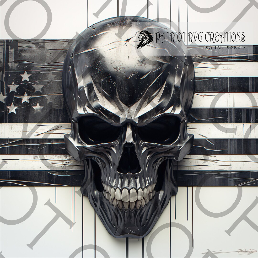 Xtool S1 Laser Ready File, 3D Black Skull, American Flag (digital File ...