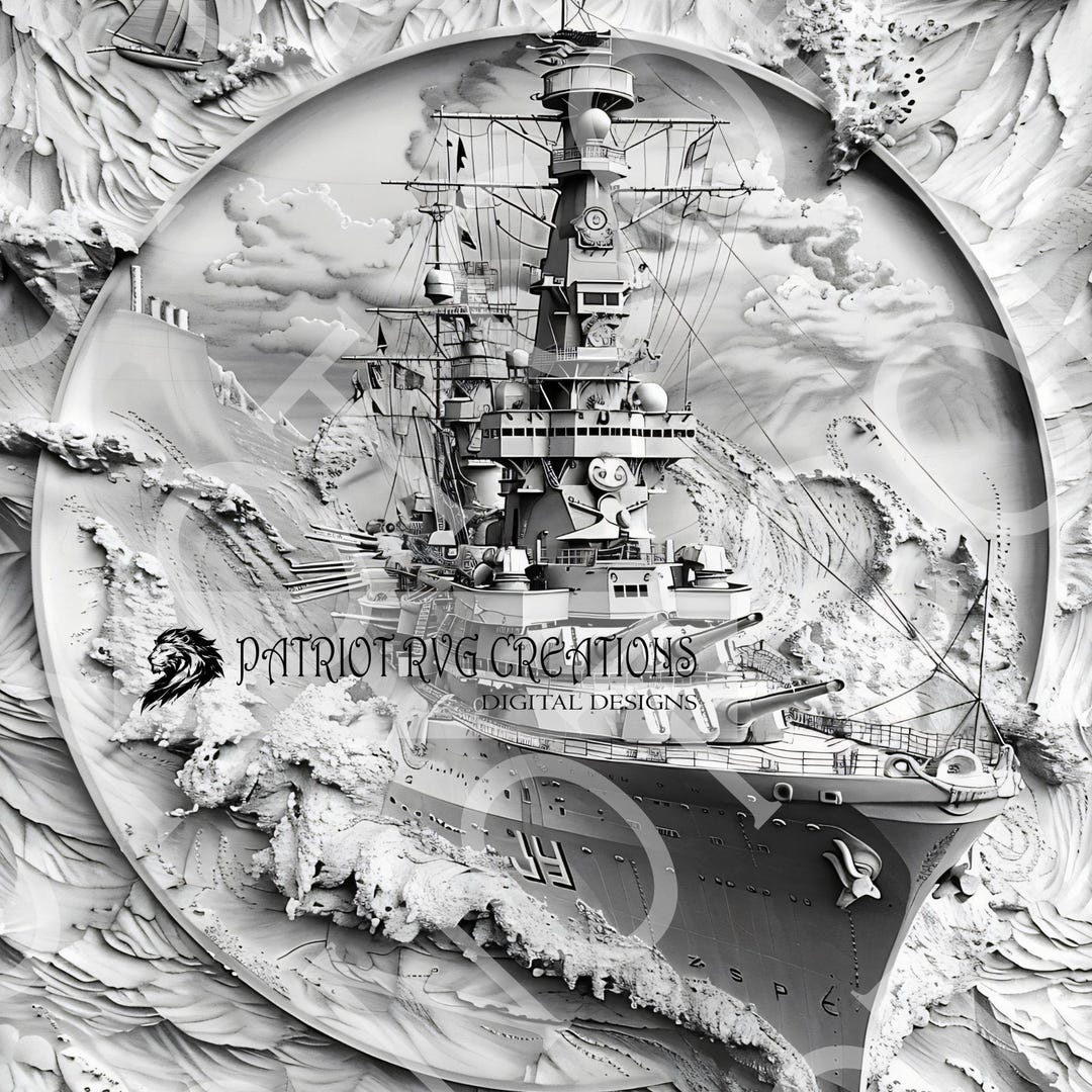 3D Warship Design, Laser Engrave Ready, Xtool S1 File (digital) - Etsy