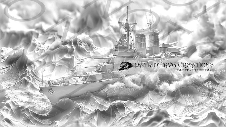Xtool S1 Ready File, 3D Design, Bas Relief, Warship, Battleship, Navy ...