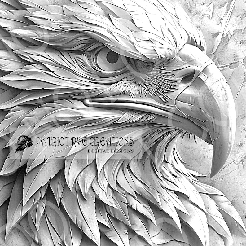 3D Eagle Head Relief, Xtool S1 Laser Engrave File (digital) - Etsy