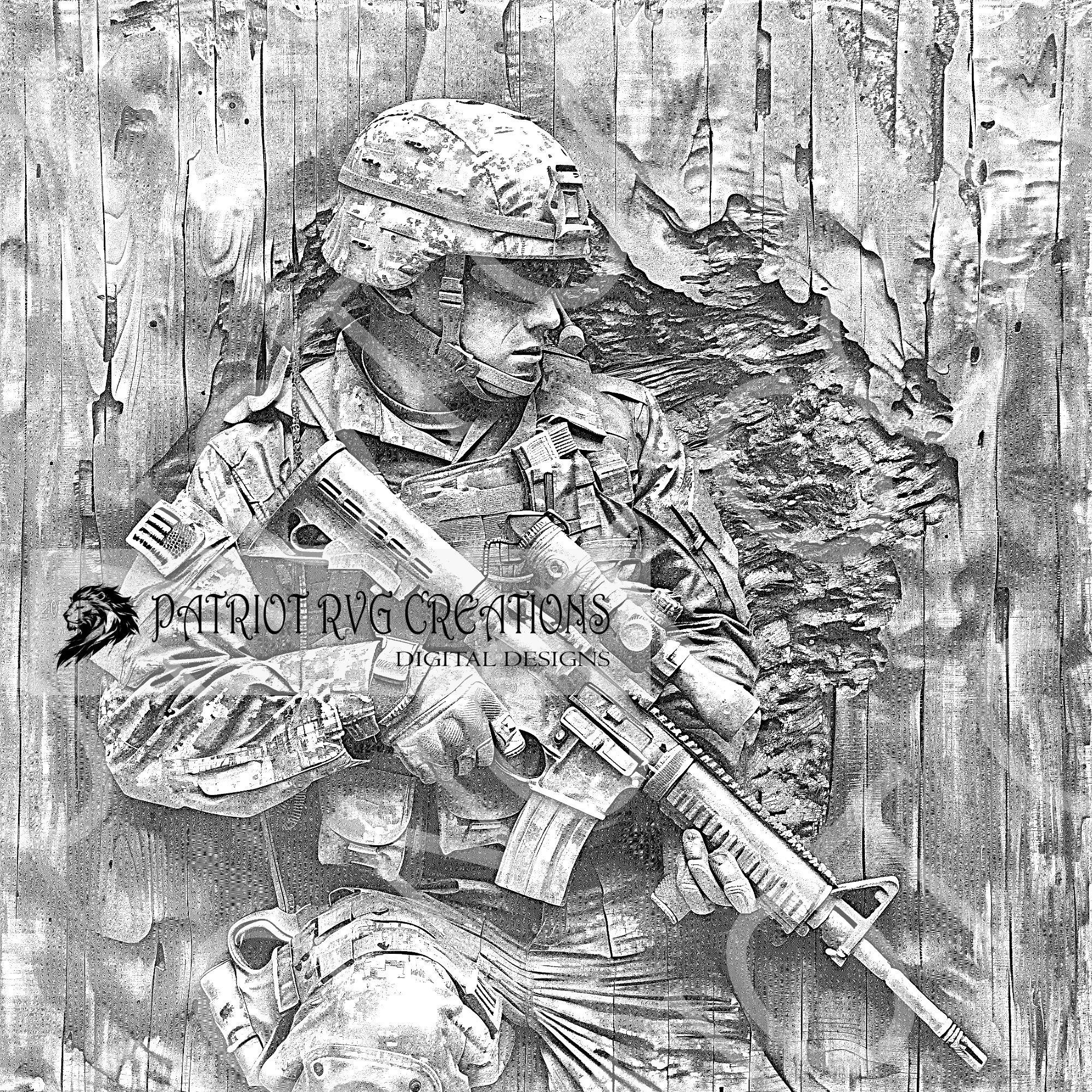 Xtool S1 Ready File, 3D Design, American Soldier in Full Gear, US ...