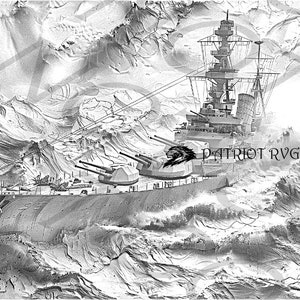 Xtool S1 Ready File, 3D Design, Bas Relief, Warship, Battleship, Navy ...