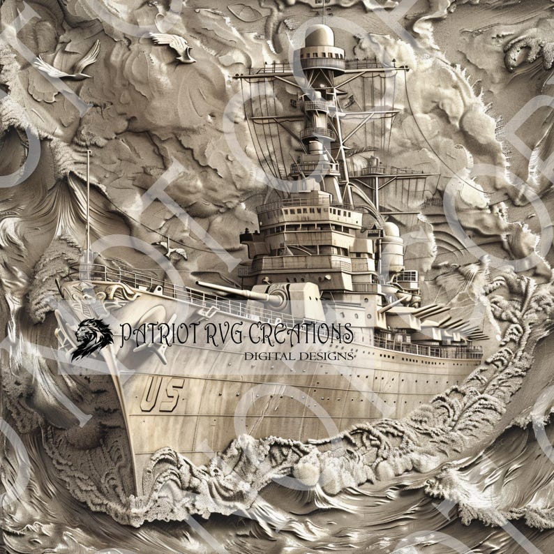 Xtool S1 Ready File, 3D Design, Digital File, Warship, Battleship, Navy ...