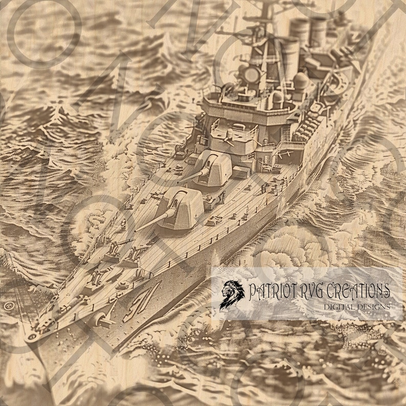 Xtool S1 Ready File, 3D Design, Digital File, Warship, Battleship, Navy ...