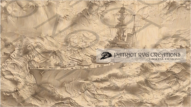 Xtool S1 Ready File, 3D Design, Bas Relief, Warship, Battleship, Navy ...