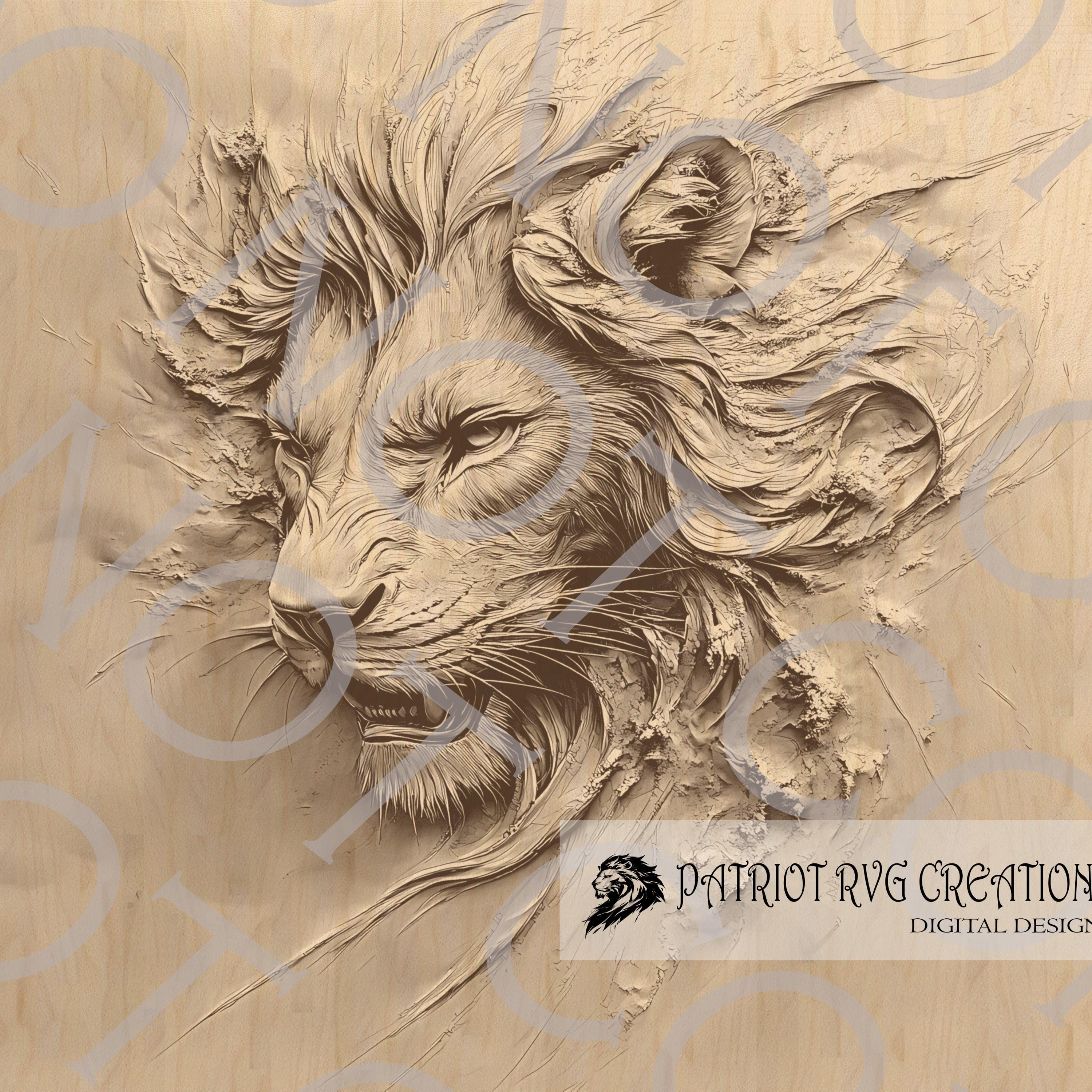Detailed Lion Head Art – Laser Engrave Ready (digital Download) - Etsy