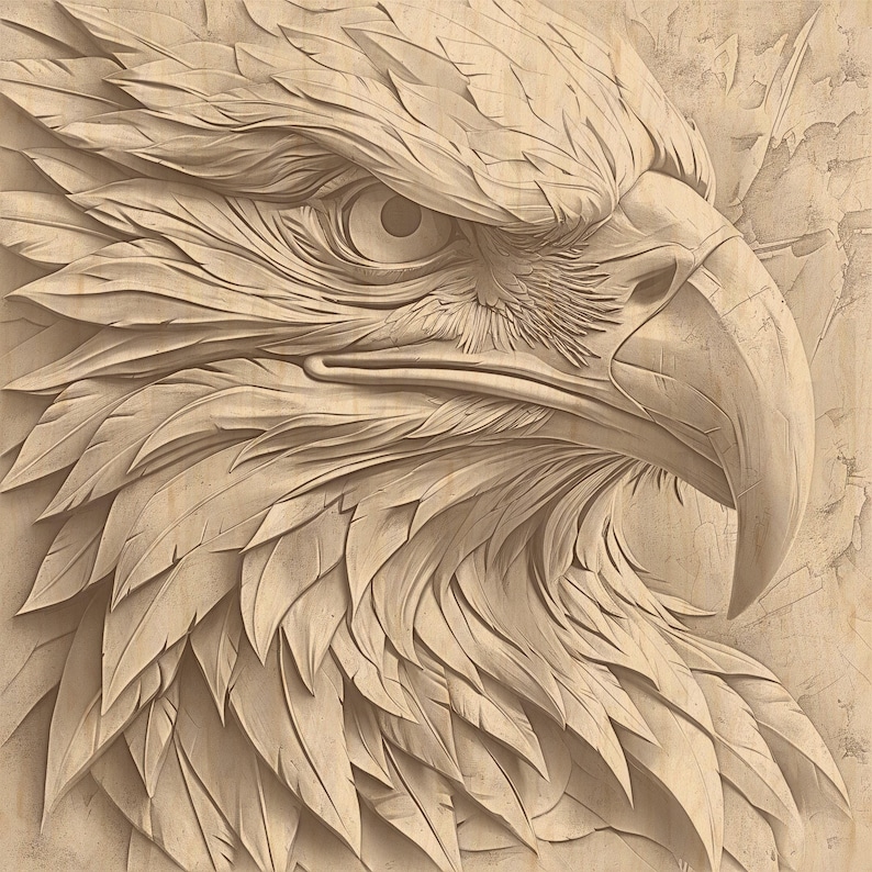 3D Eagle Head Relief, Xtool S1 Laser Engrave File (digital) - Etsy