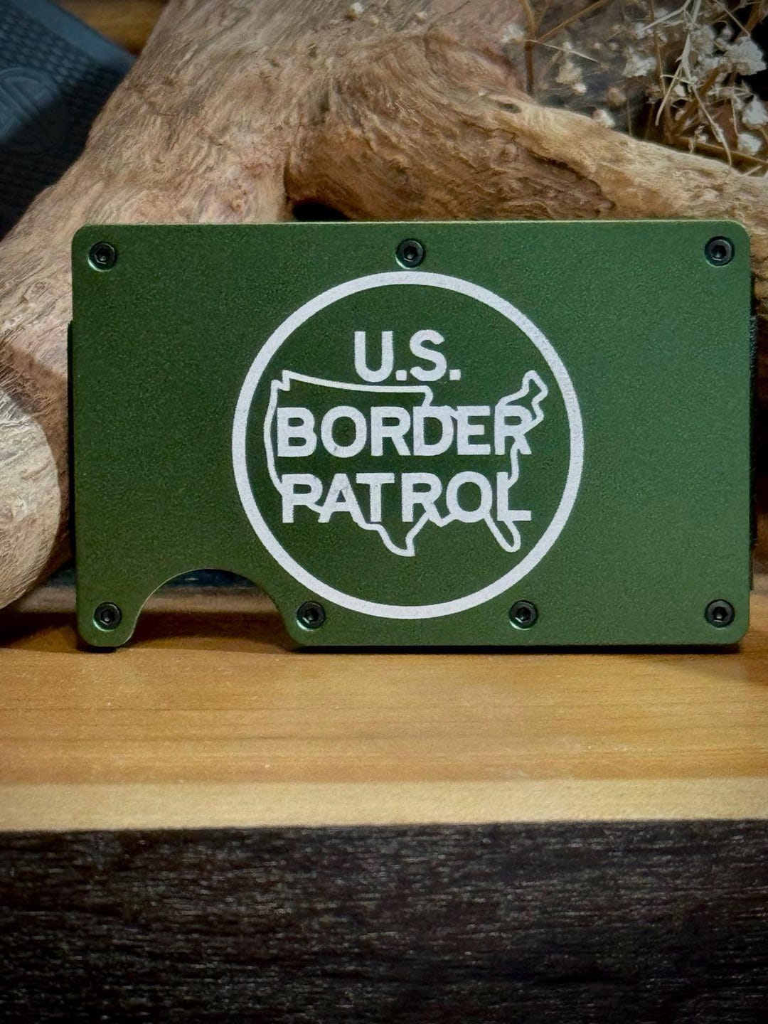 Border Patrol Emblem. RFID Blocking, Aluminum Metal Minimalist Wallet ...