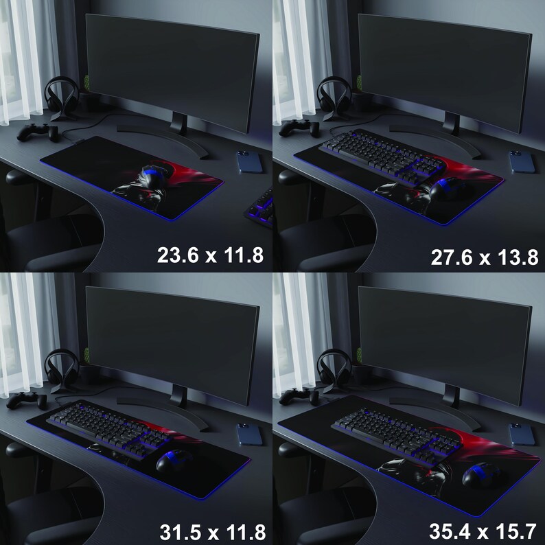 Roman Gladiator Design LED Gaming Mouse Pad | Vivid Full-color, Focus ...