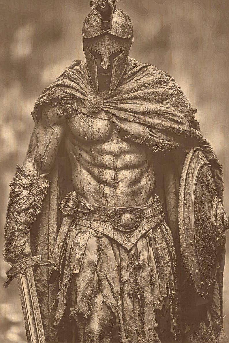 Roman Gladiator Warrior Grayscale Laser Engraving File - Etsy