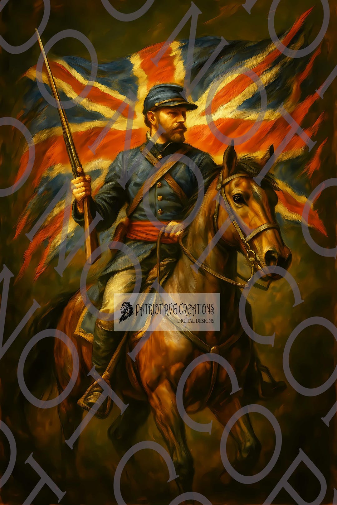 Union Jack Cavalry Soldier - Laser Engraving & Digital Print - Etsy