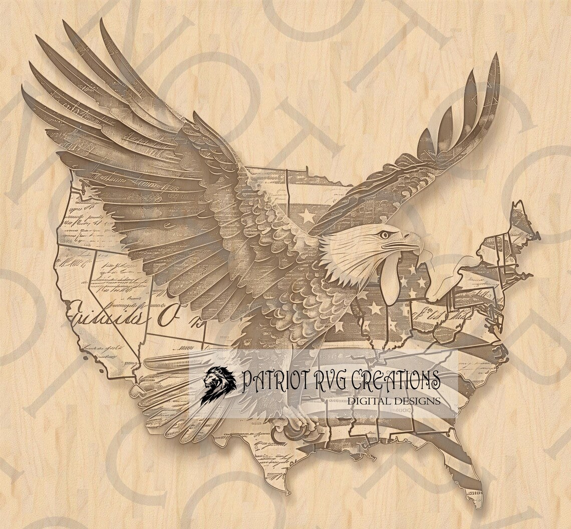 Bald Eagle Vector Illustration, 3D Laser Cut File (xtool S1) - Etsy
